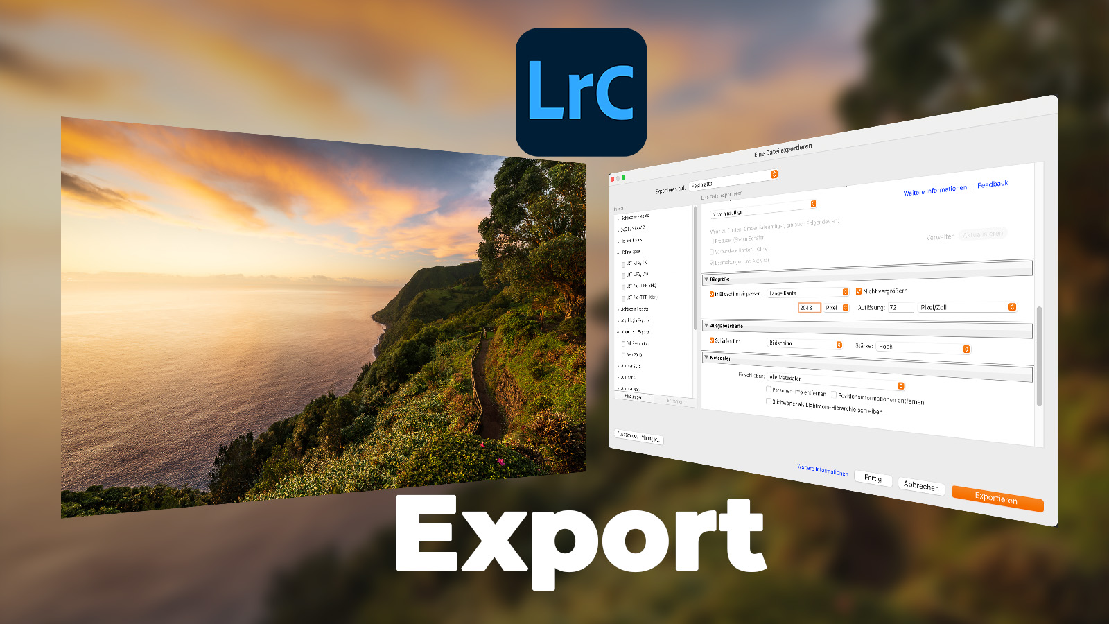 Export: Die perfekten Einstellungen in Lightroom - Lightroom System